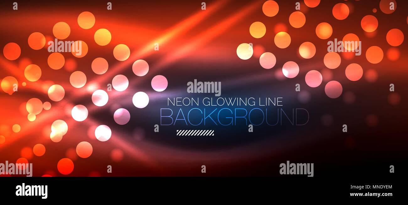 Circle abstract lights, neon glowing background. Circle abstract lights ...