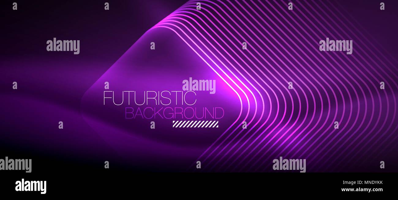Neon glowing techno lines. Neon purple glowing techno lines, hi-tech ...