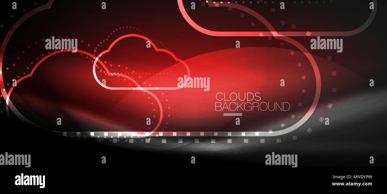 Vector cloud computing, storage concept. Vector cloud computing, storage concept, neon digital ...