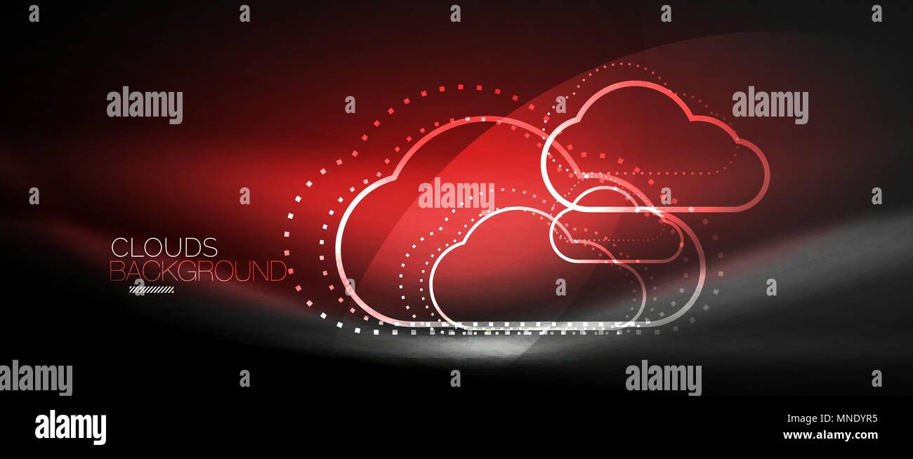 Vector cloud computing, storage concept. Vector cloud computing, storage concept, neon digital ...