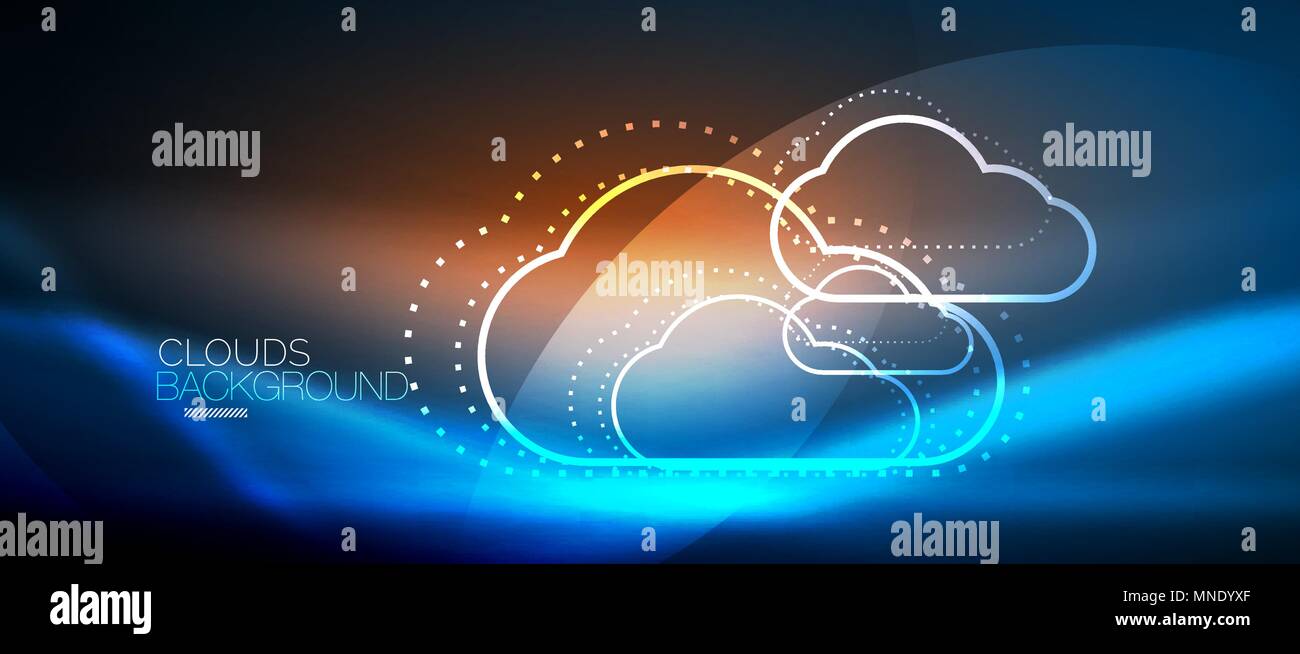 Vector Cloud Computing Storage Concept Vector Blue Cloud Computing