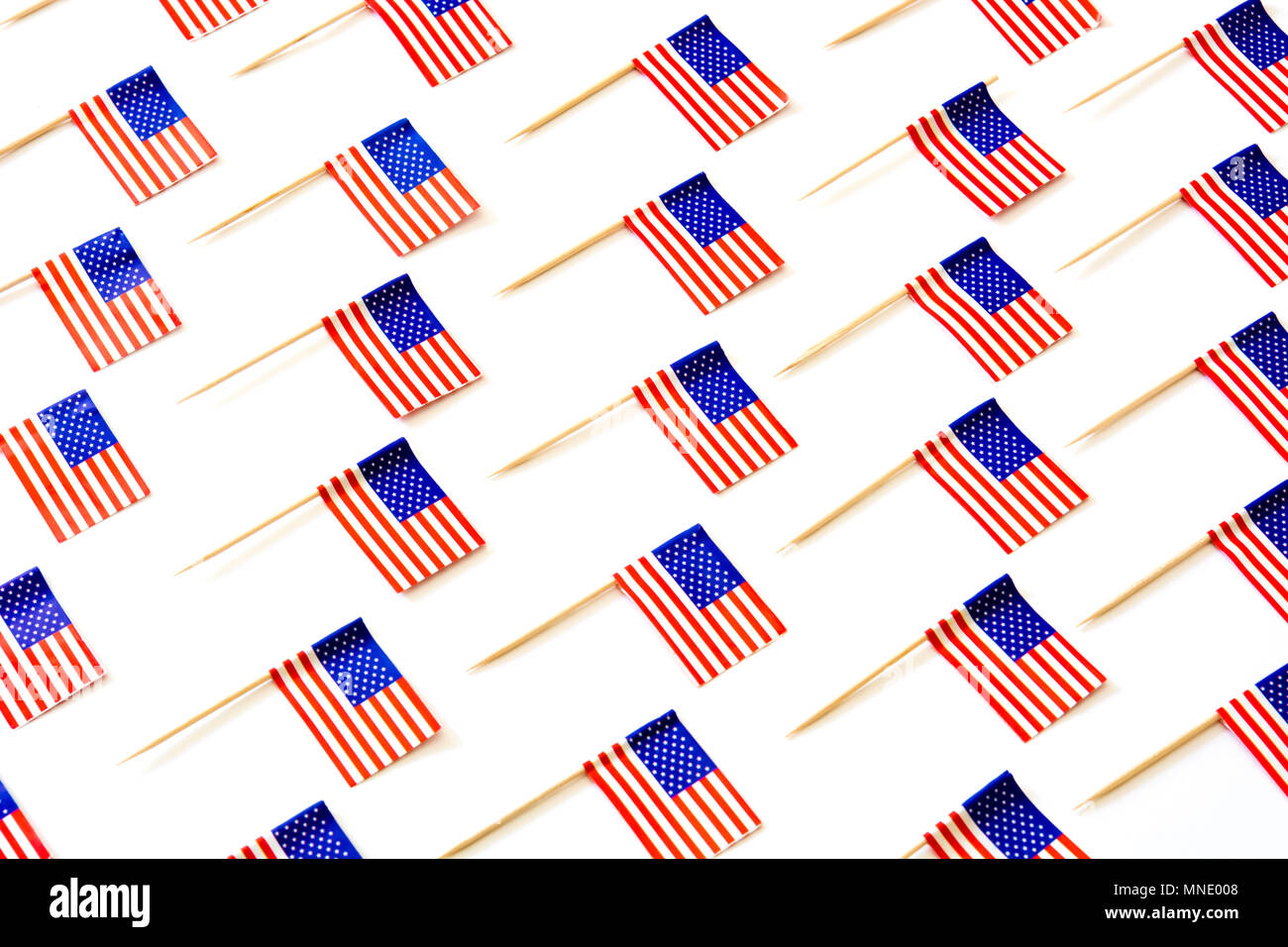 USA flags pattern on white background Stock Photo - Alamy