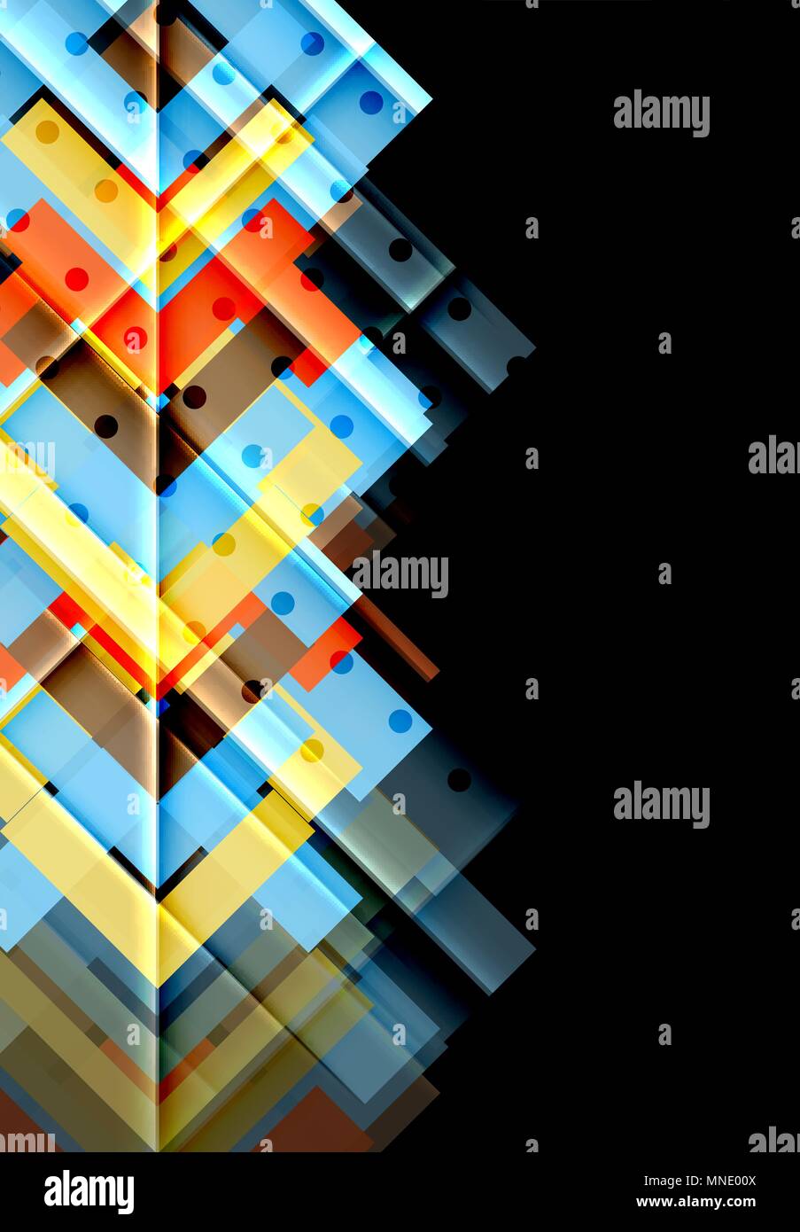 Colorful triangles and arrows on dark background. Colorful triangles ...