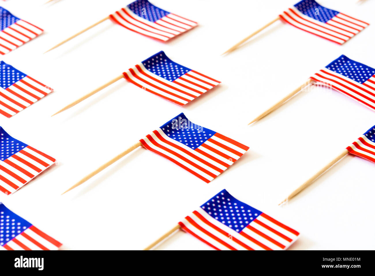 USA flags pattern on white background Stock Photo - Alamy