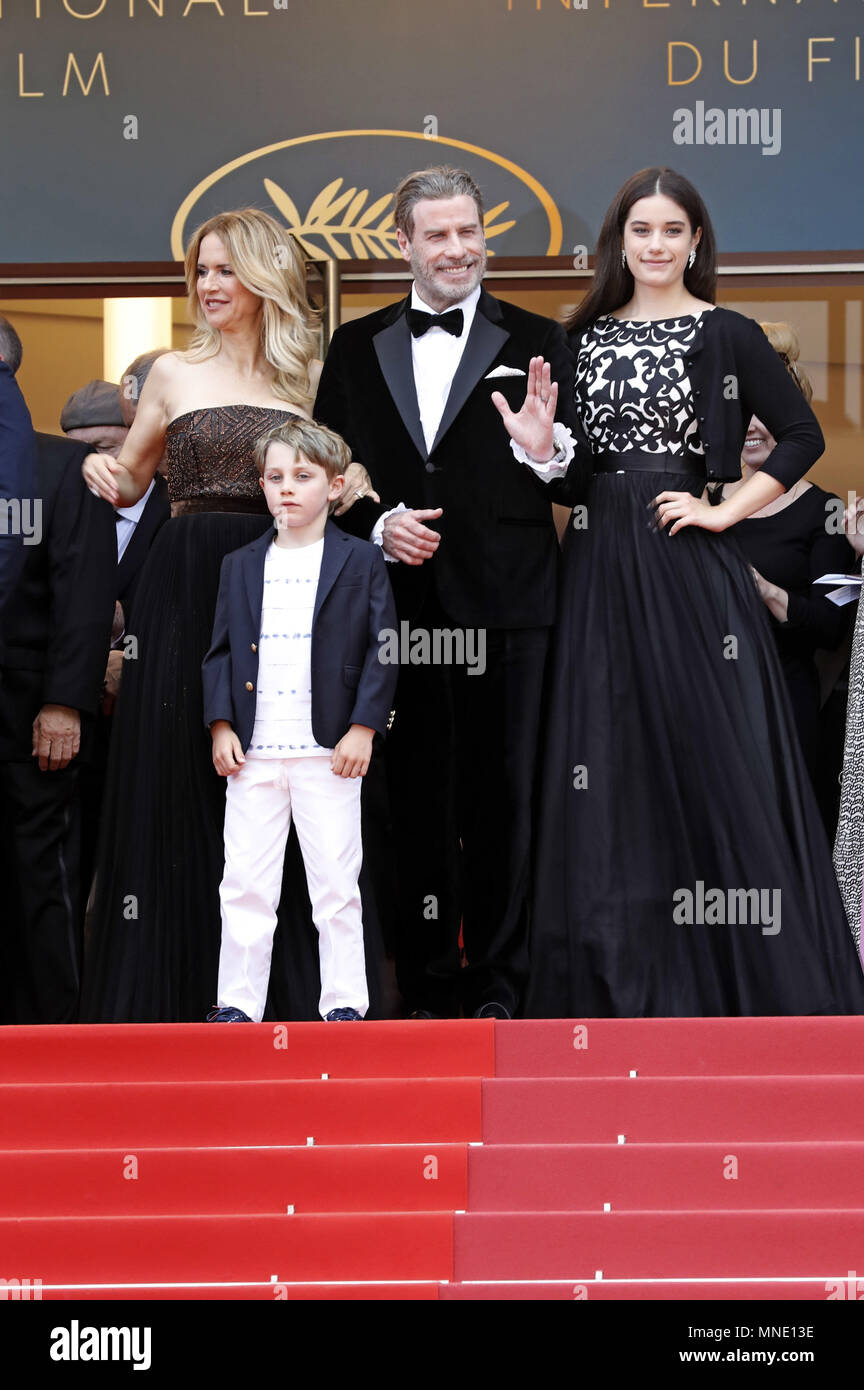 Cannes, Frankreich. 15th May, 2018. John Travolta, his wife Kelly ...