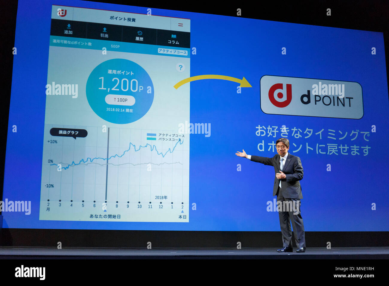 NTT DOCOMO Inc. President and CEO Kazuhiro Yoshizawa speaks during a ...
