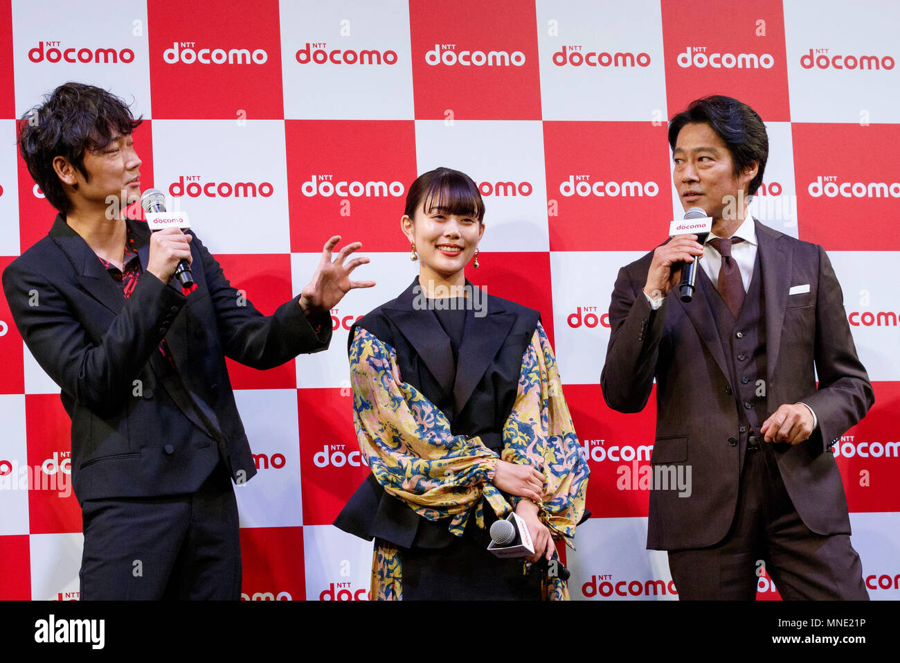 (L to R) Japanese actors Go Ayano, Mitsuki Takahata and Shinichi ...