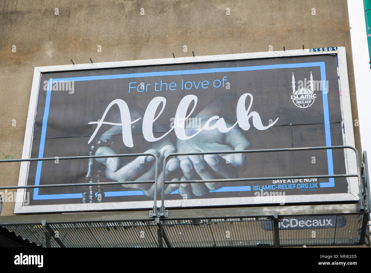 London UK. 16th May 2018. A large poster adverting reads "For the Love ...