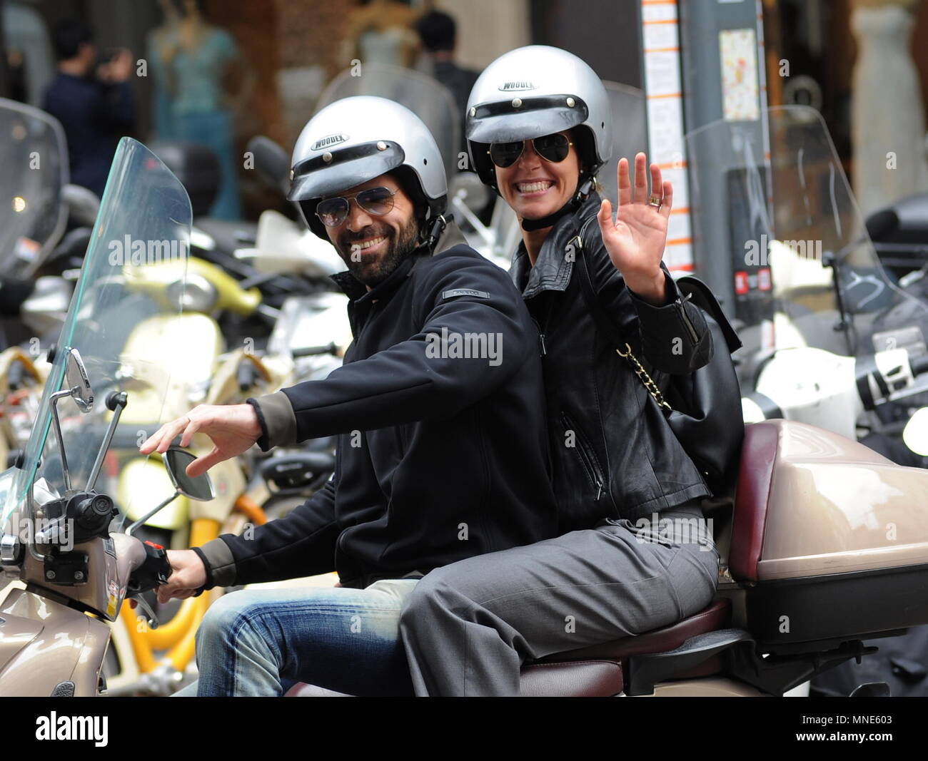Milan, Simone Giancola and Veridiana Malmann on the motorbike Former ...