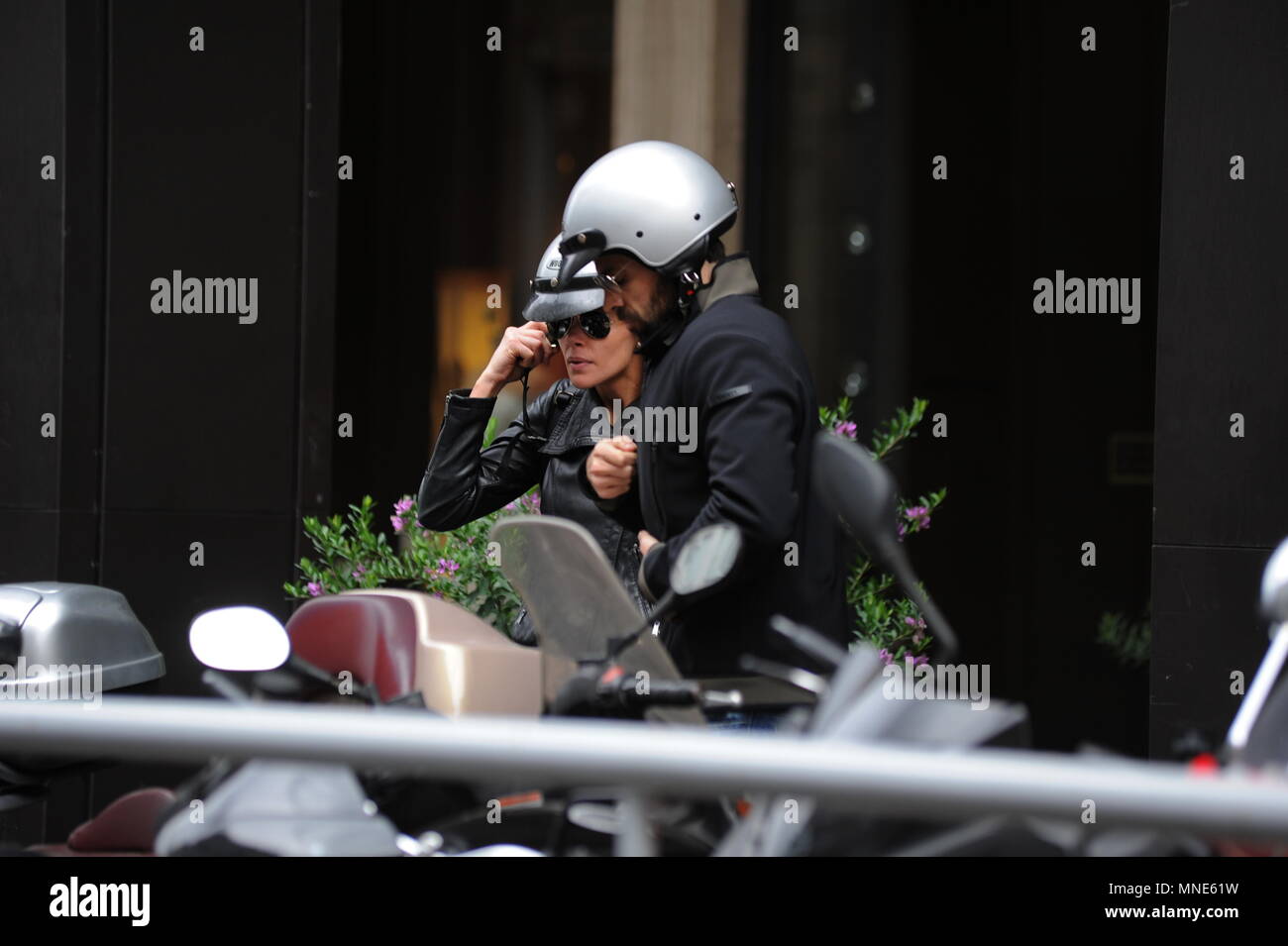 Milan, Simone Giancola and Veridiana Malmann on the motorbike Former ...