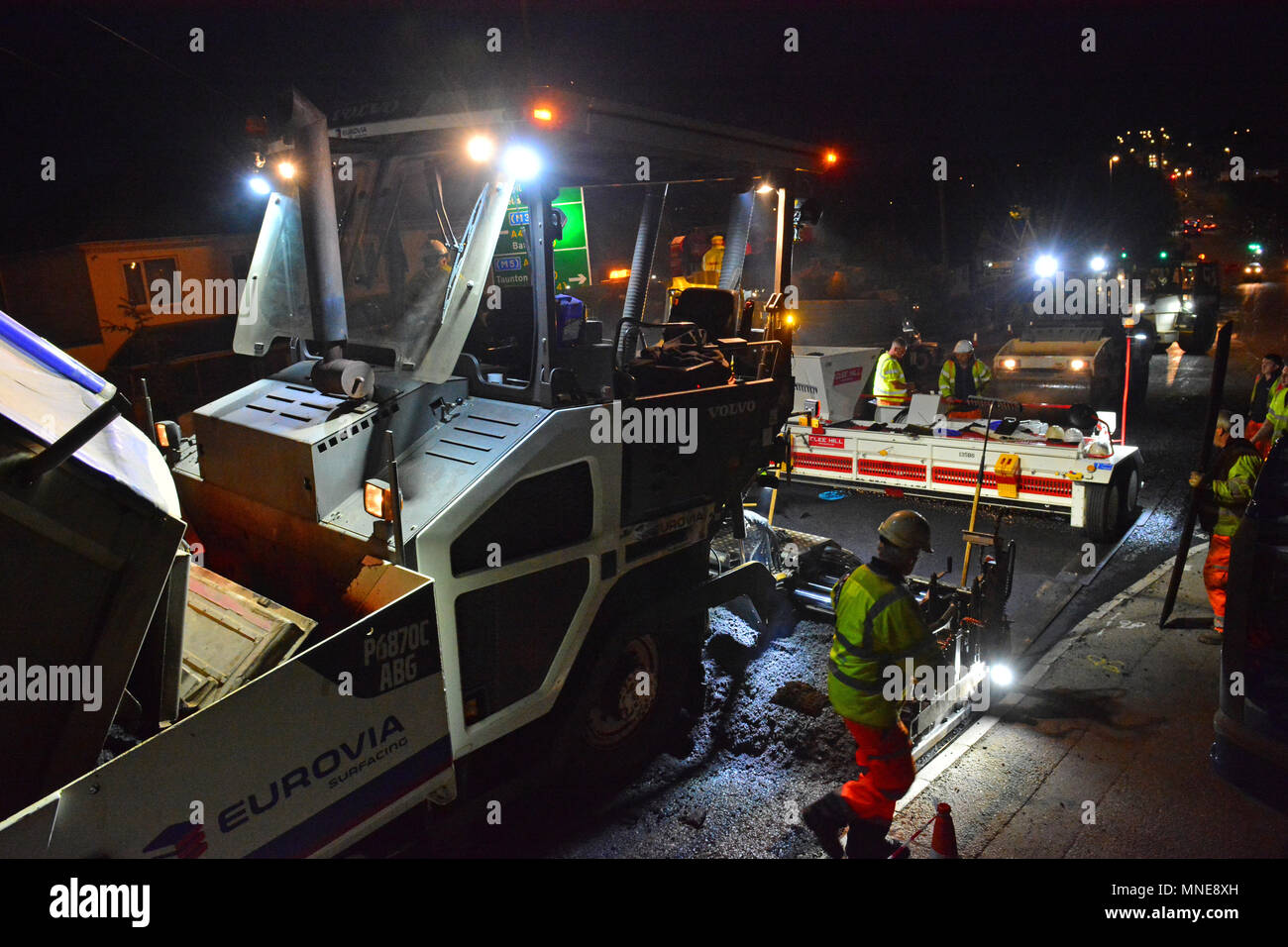 Bristol, UK. 16th May 2018. 3 nights of overnight main A37 into Bristol ...