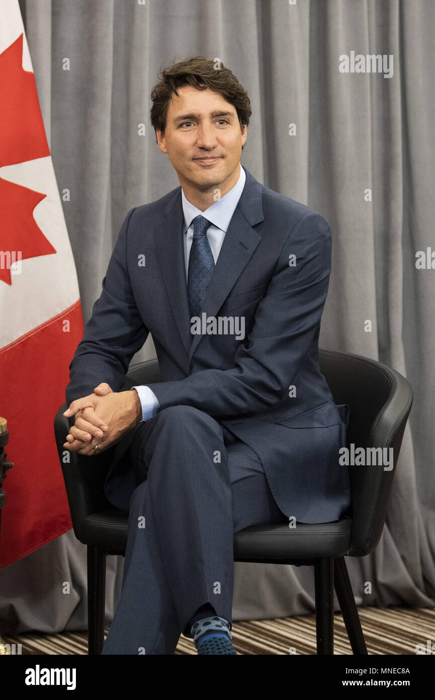 New York, NY, USA. 16th May, 2018. JUSTIN TRUDEAU, Prime Minister of ...