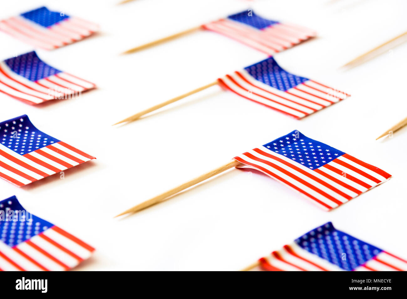 USA flags pattern on white background Stock Photo - Alamy