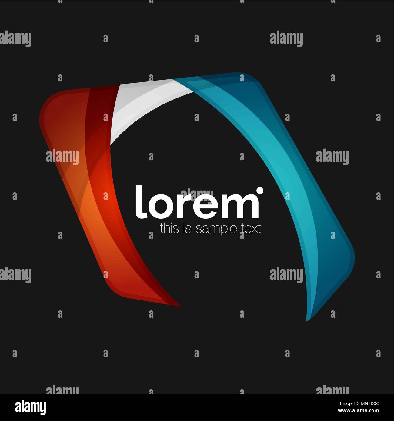 Clean professional business emblem, abstract transparent overlapping ...