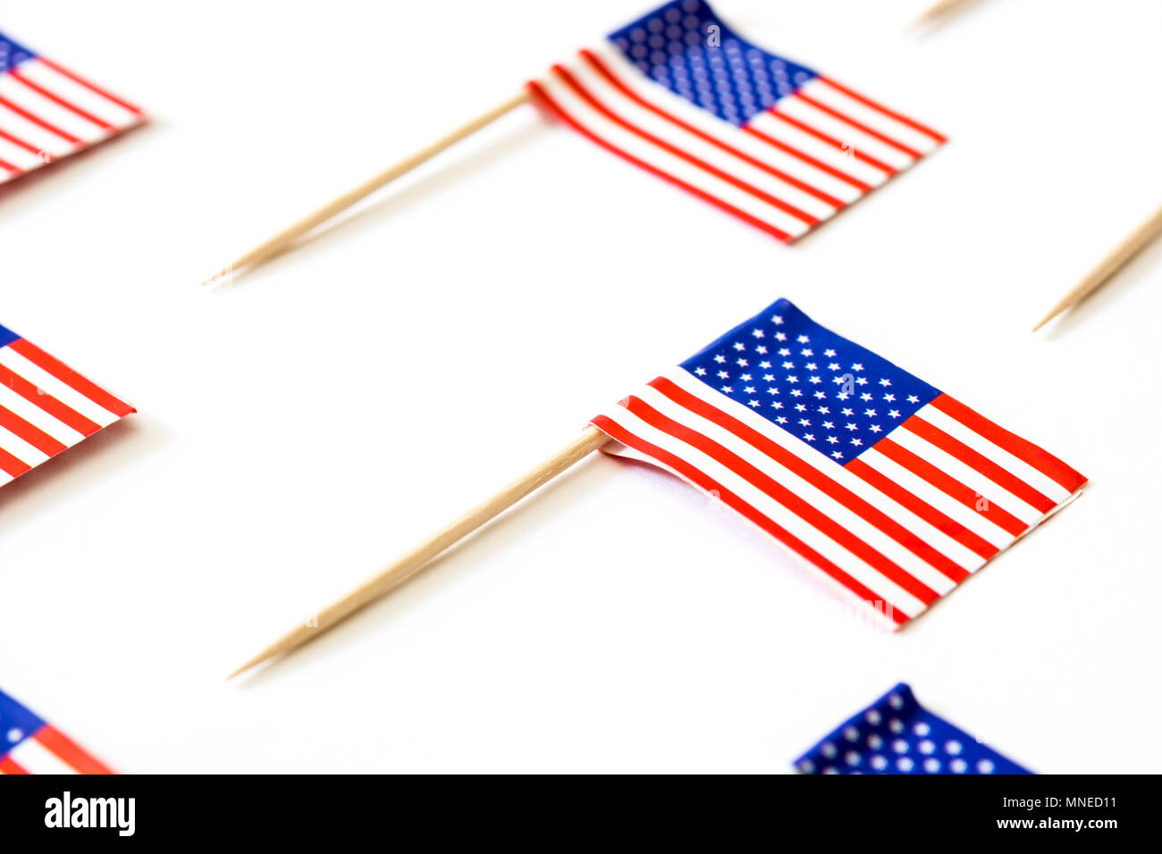 USA flags pattern on white background Stock Photo - Alamy