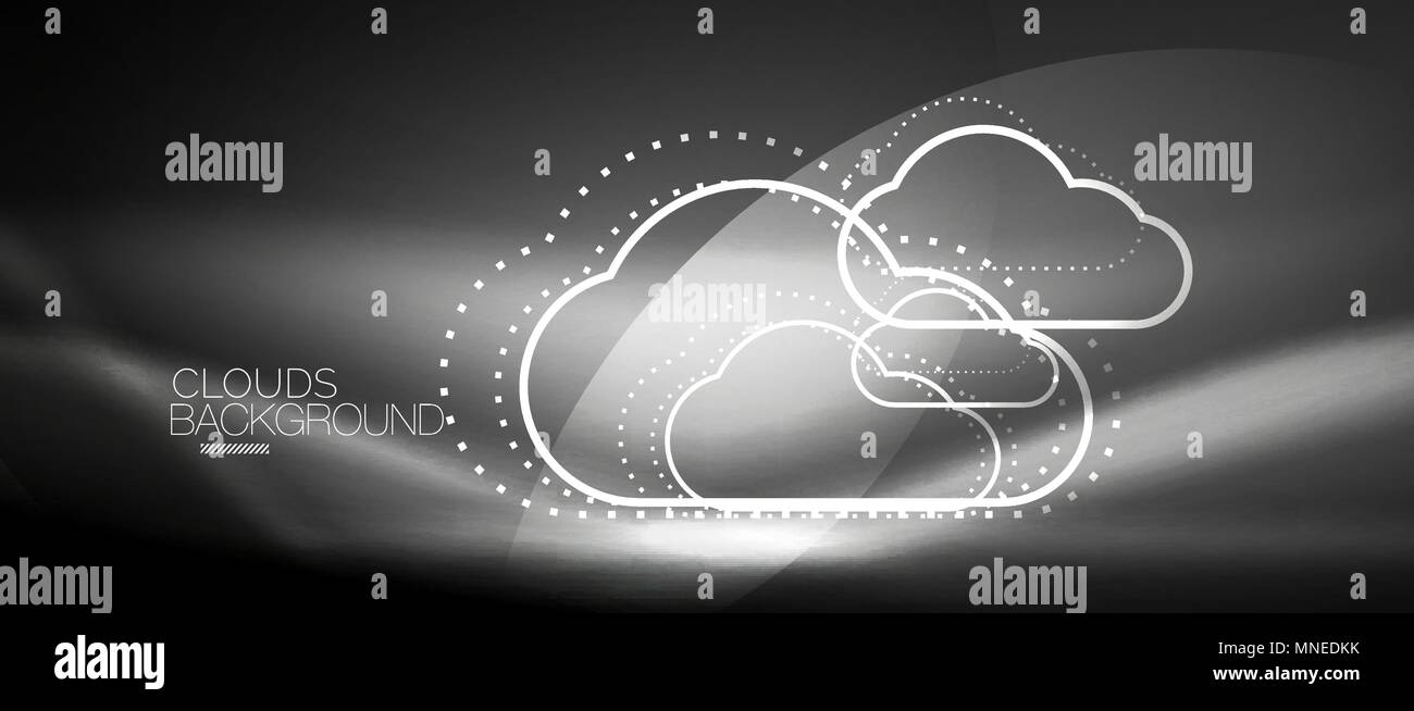Vector cloud computing, storage concept. Vector cloud computing, storage concept, neon digital ...