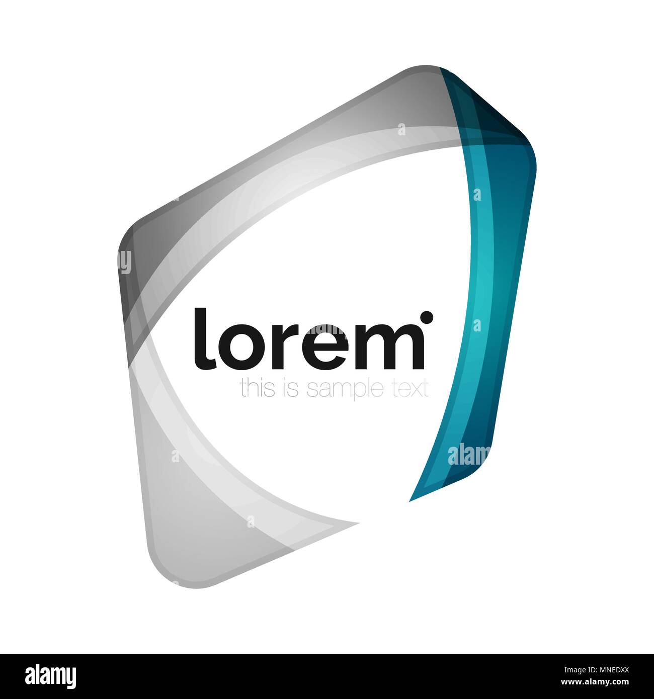 Clean professional business emblem, abstract transparent overlapping ...