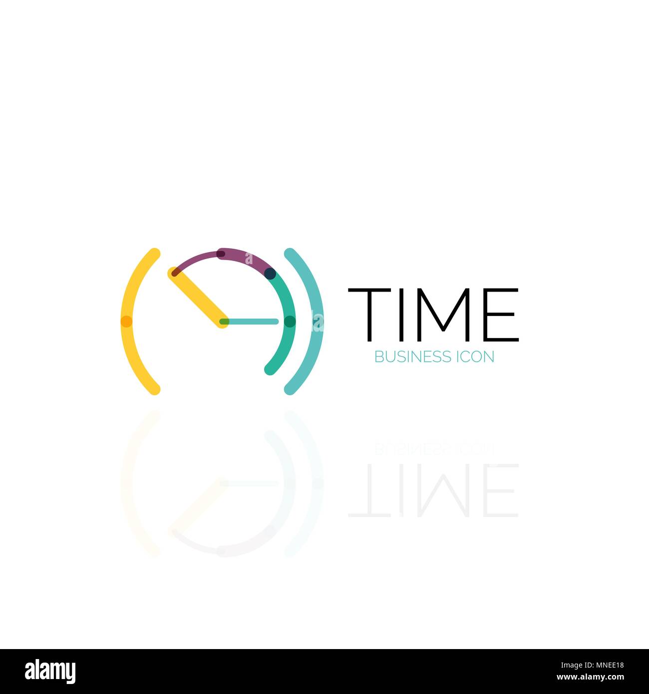 Vector abstract logo idea, time concept or clock business icon ...