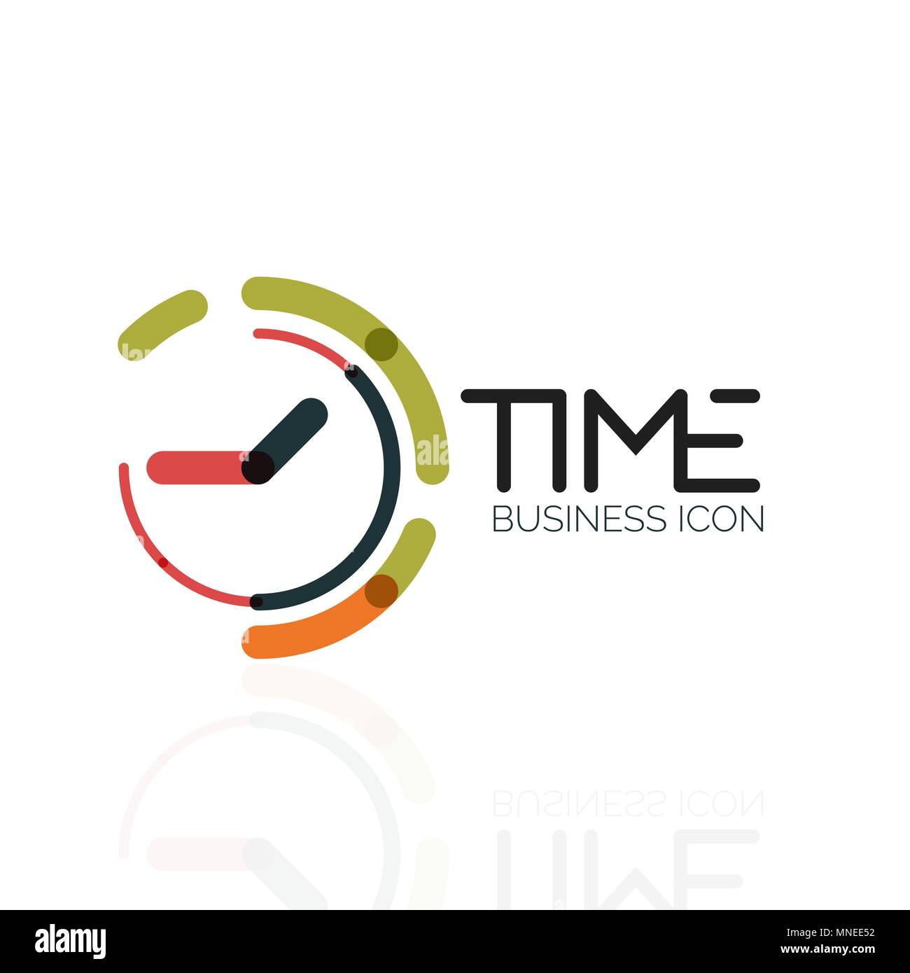 Vector abstract logo idea, time concept or clock business icon ...