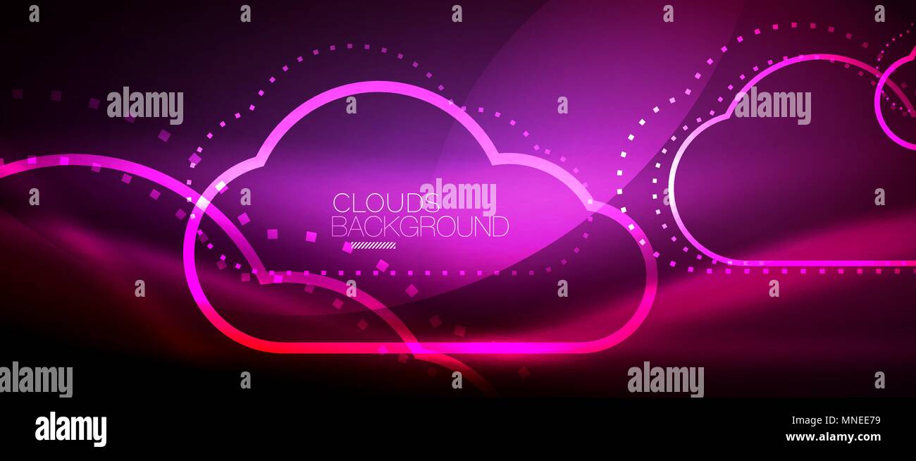 Vector cloud computing, storage concept. Vector purple cloud computing ...
