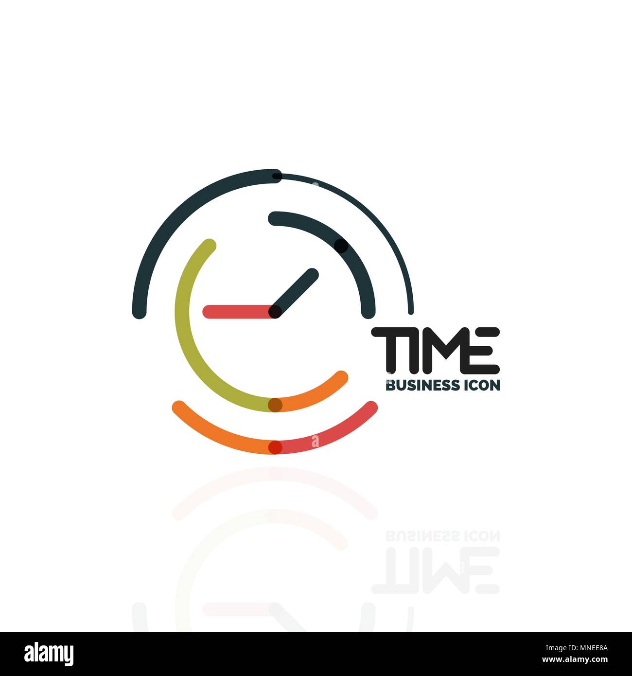 Vector abstract logo idea, time concept or clock business icon ...