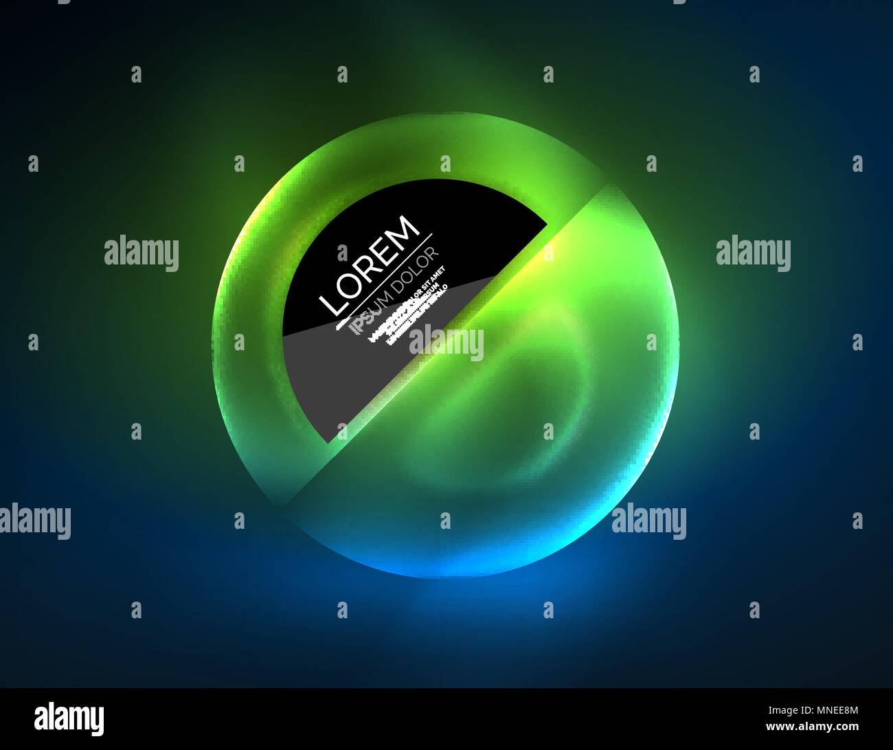 Round shapes, neon glowing trasparent elements. Vector abstract ...