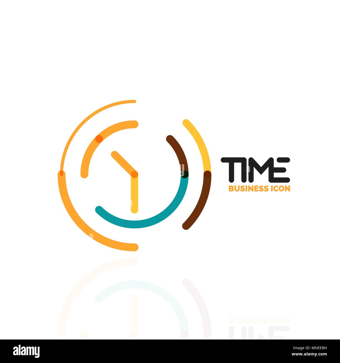 Vector abstract logo idea, time concept or clock business icon ...