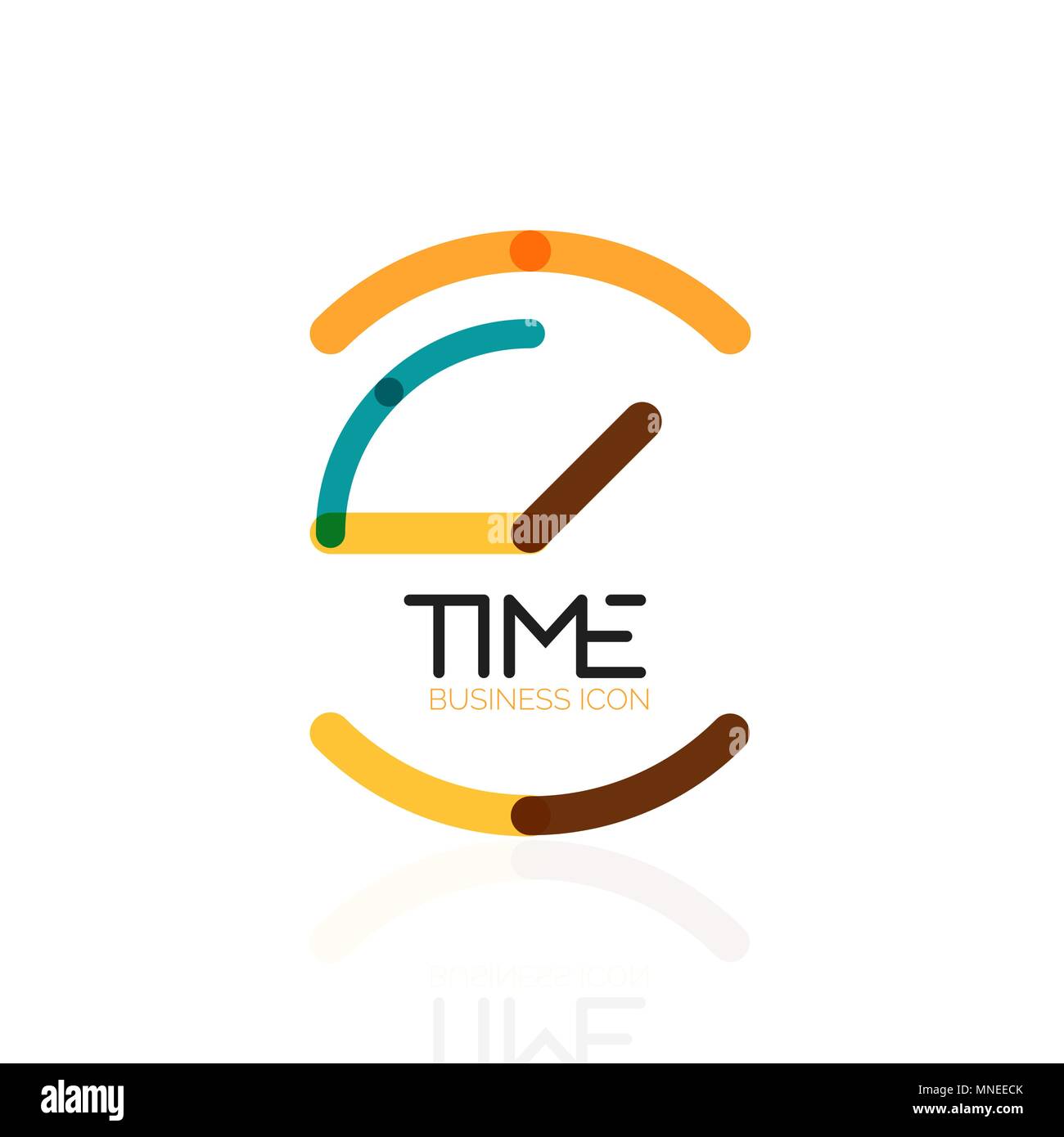Vector abstract logo idea, time concept or clock business icon ...