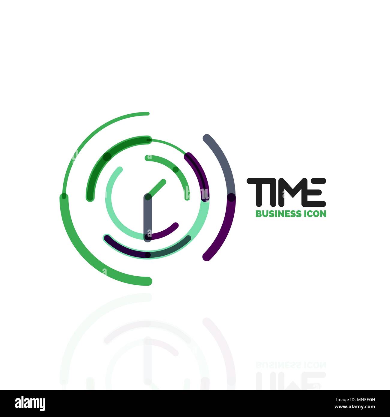 Vector abstract logo idea, time concept or clock business icon ...