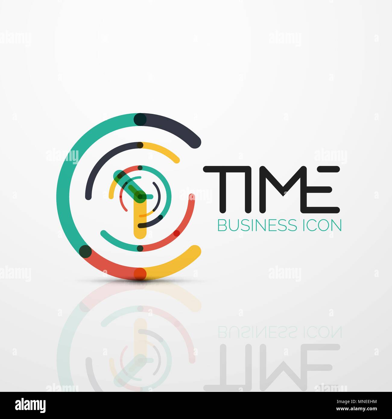 Vector abstract logo idea, time concept or clock business icon. Vector ...