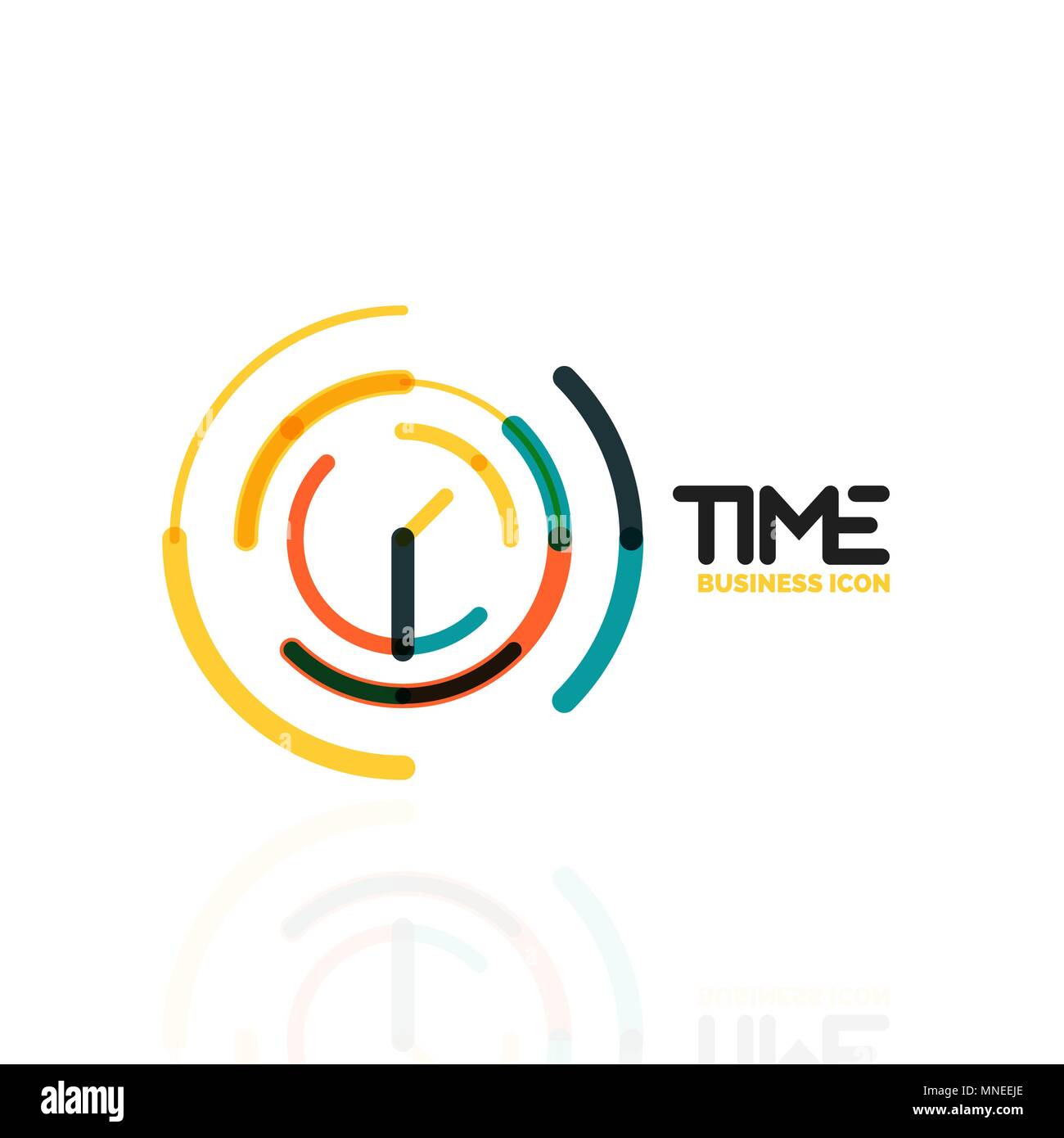 Vector abstract logo idea, time concept or clock business icon ...