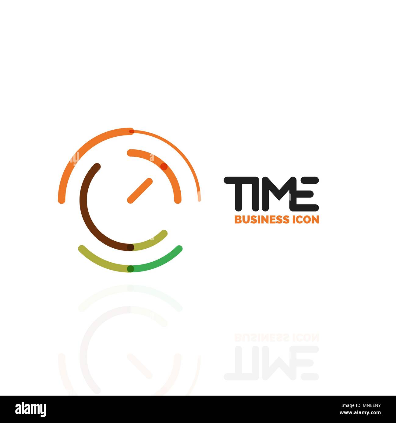 Vector abstract logo idea, time concept or clock business icon ...