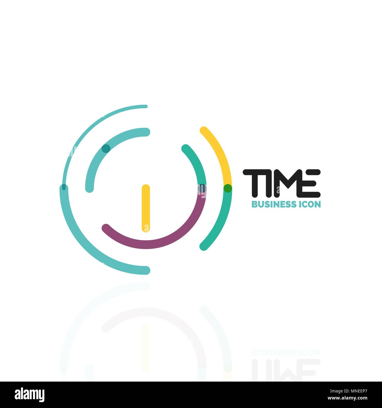 Vector abstract logo idea, time concept or clock business icon ...
