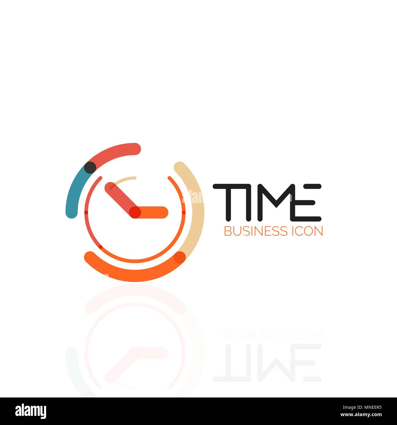 Vector abstract logo idea, time concept or clock business icon ...