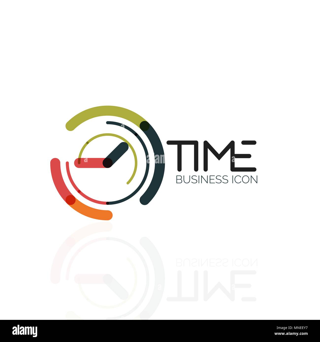 Vector abstract logo idea, time concept or clock business icon ...