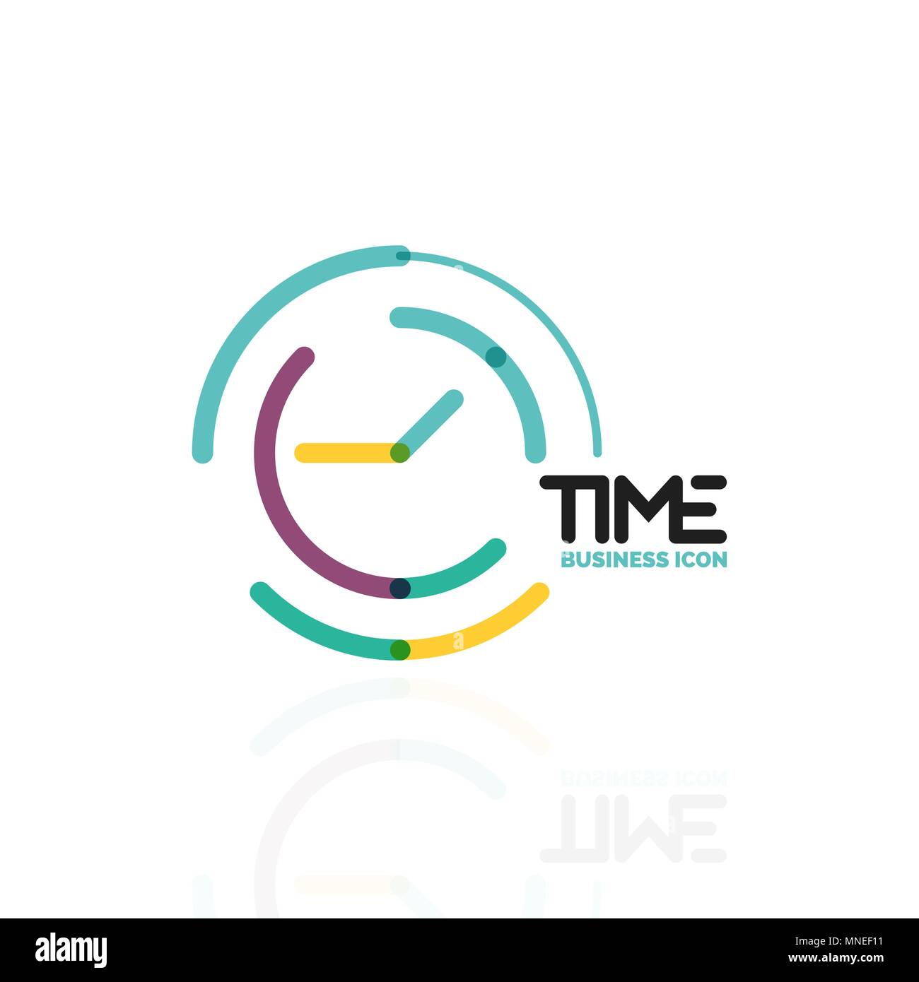 Vector abstract logo idea, time concept or clock business icon ...