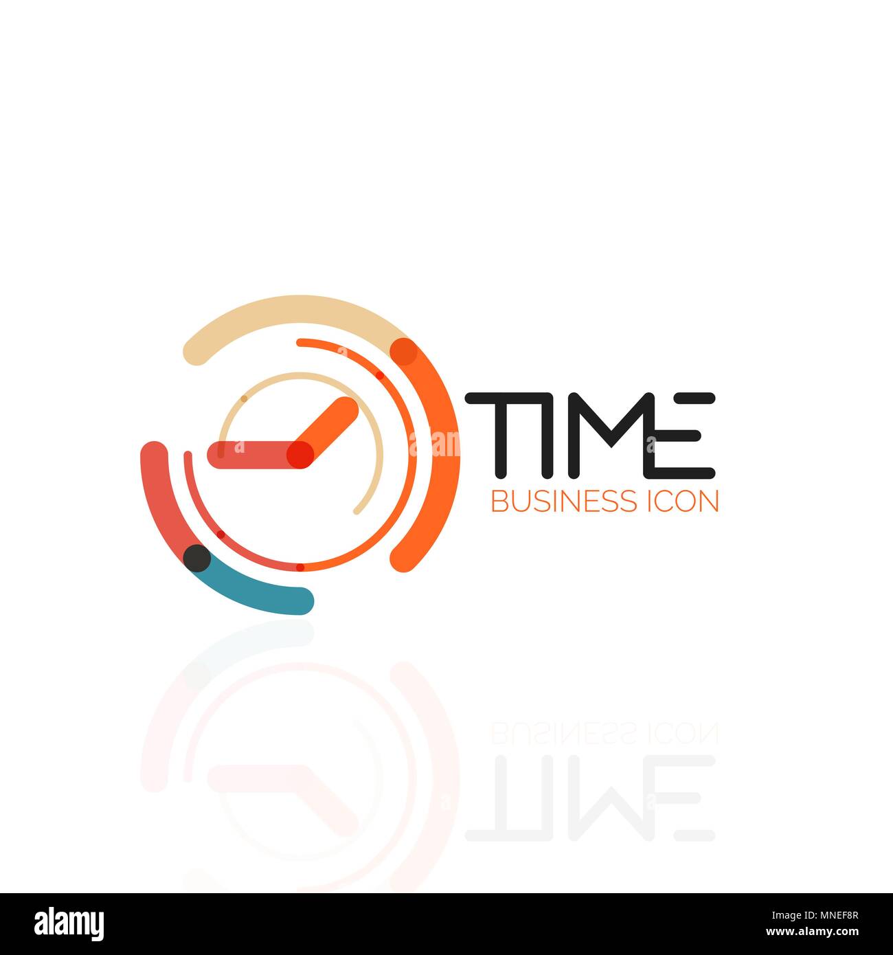 Vector abstract logo idea, time concept or clock business icon ...