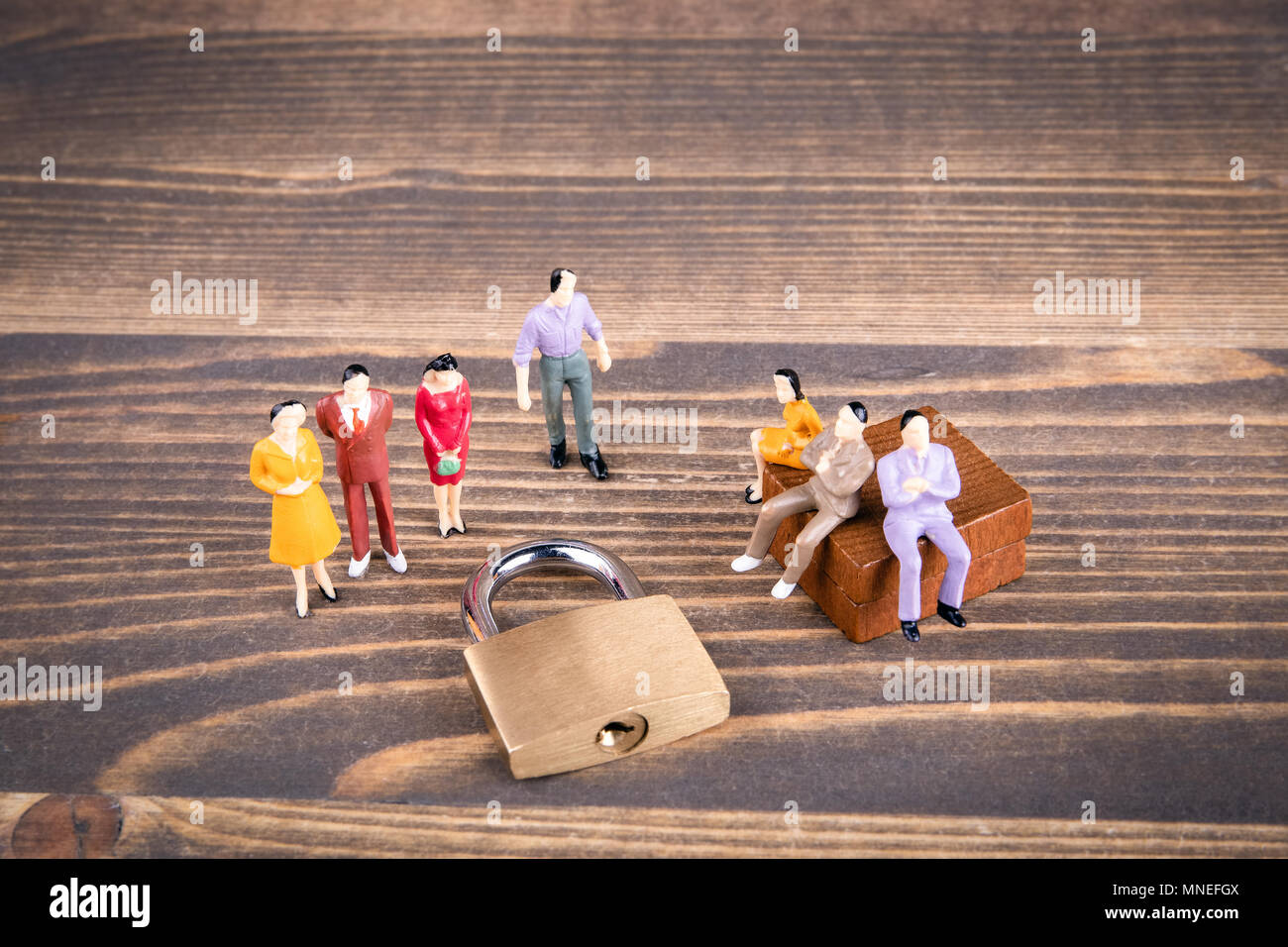 human figures at the lock, Illustration for General Data Protection ...