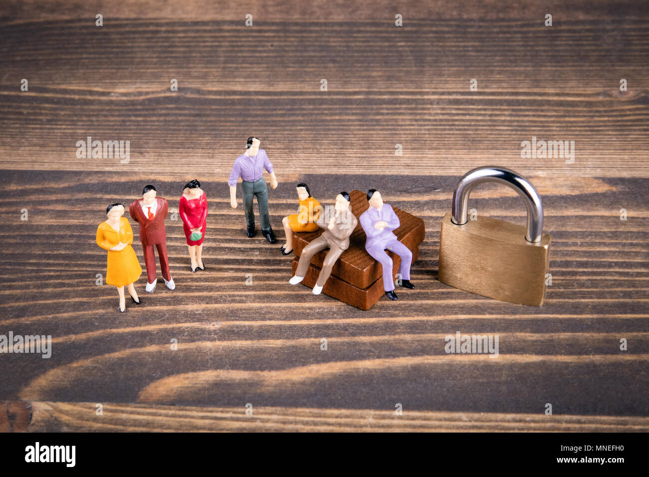 human figures at the lock, Illustration for General Data Protection ...