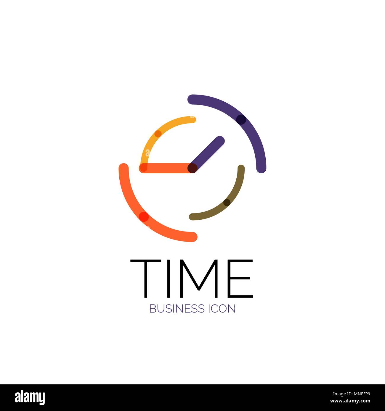 Vector abstract logo idea, time concept or clock business icon ...