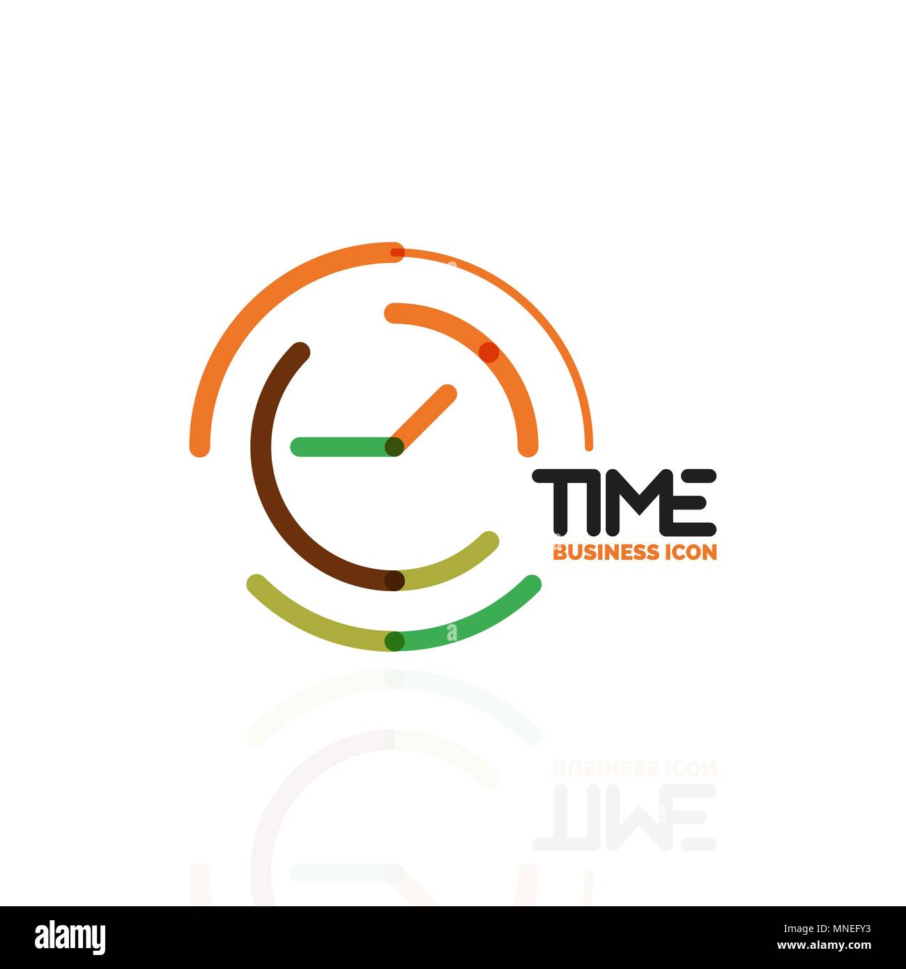 Vector abstract logo idea, time concept or clock business icon ...