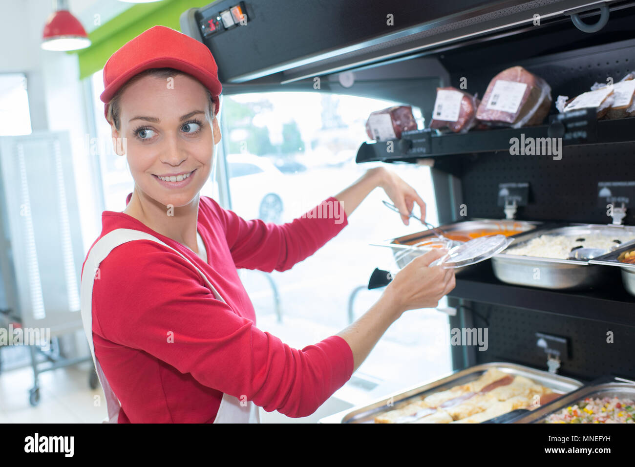 Dinner lady uniform hi-res stock photography and images - Alamy