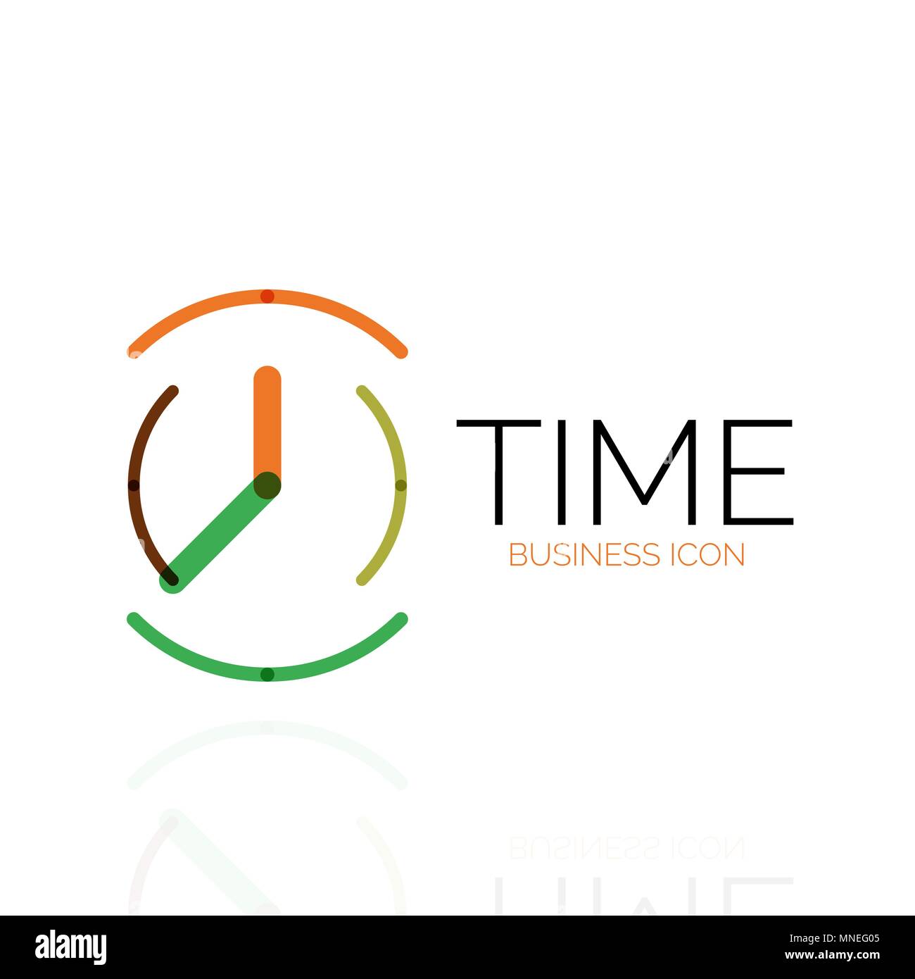 Vector abstract logo idea, time concept or clock business icon ...