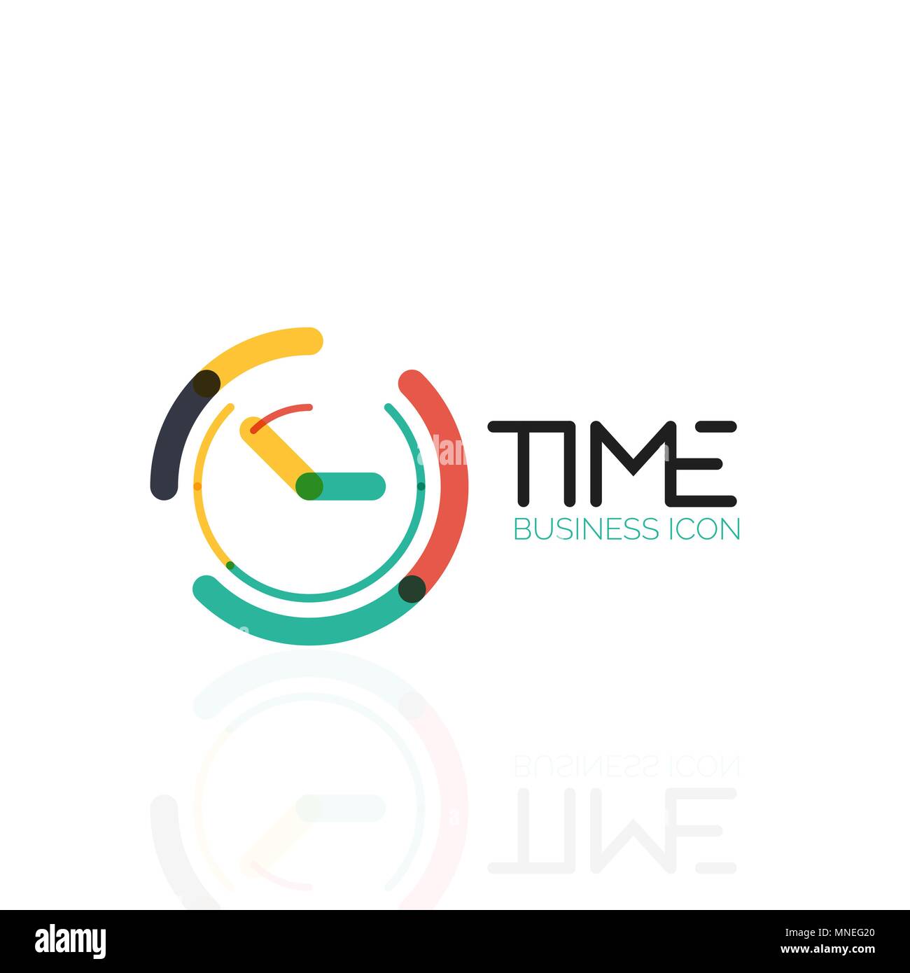 Vector abstract logo idea, time concept or clock business icon ...