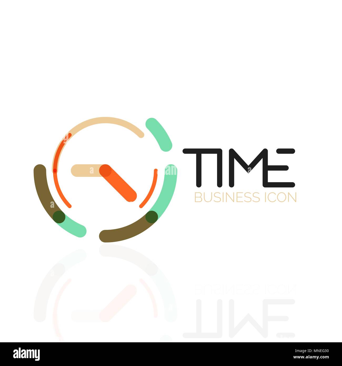 Vector abstract logo idea, time concept or clock business icon ...
