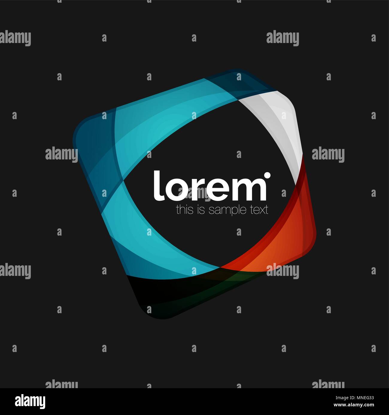 Clean professional business emblem, abstract transparent overlapping ...