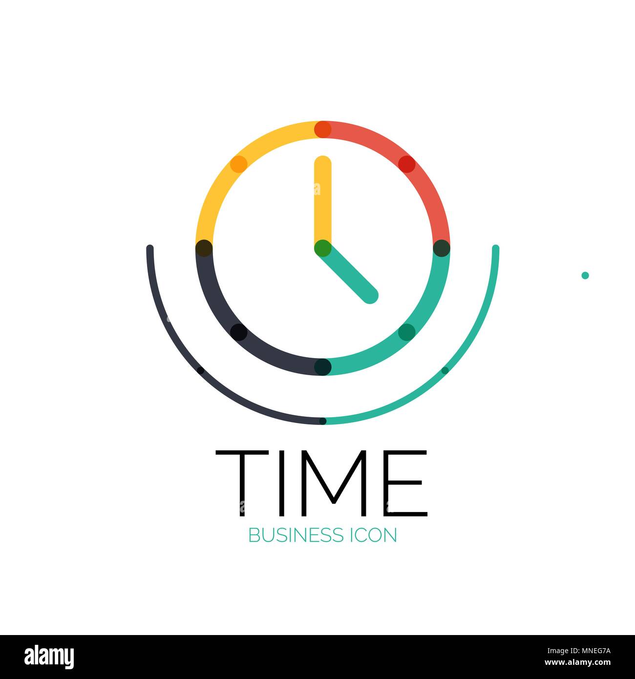 Vector abstract logo idea, time concept or clock business icon ...