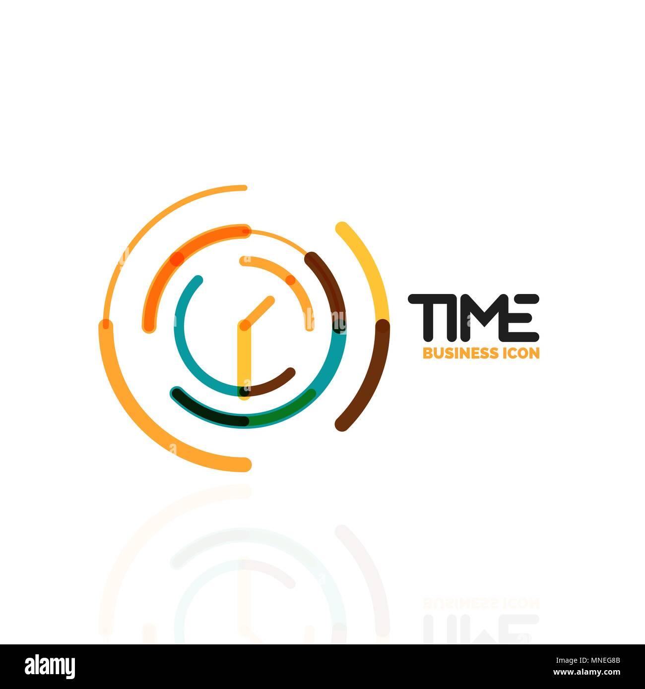 Vector abstract logo idea, time concept or clock business icon ...