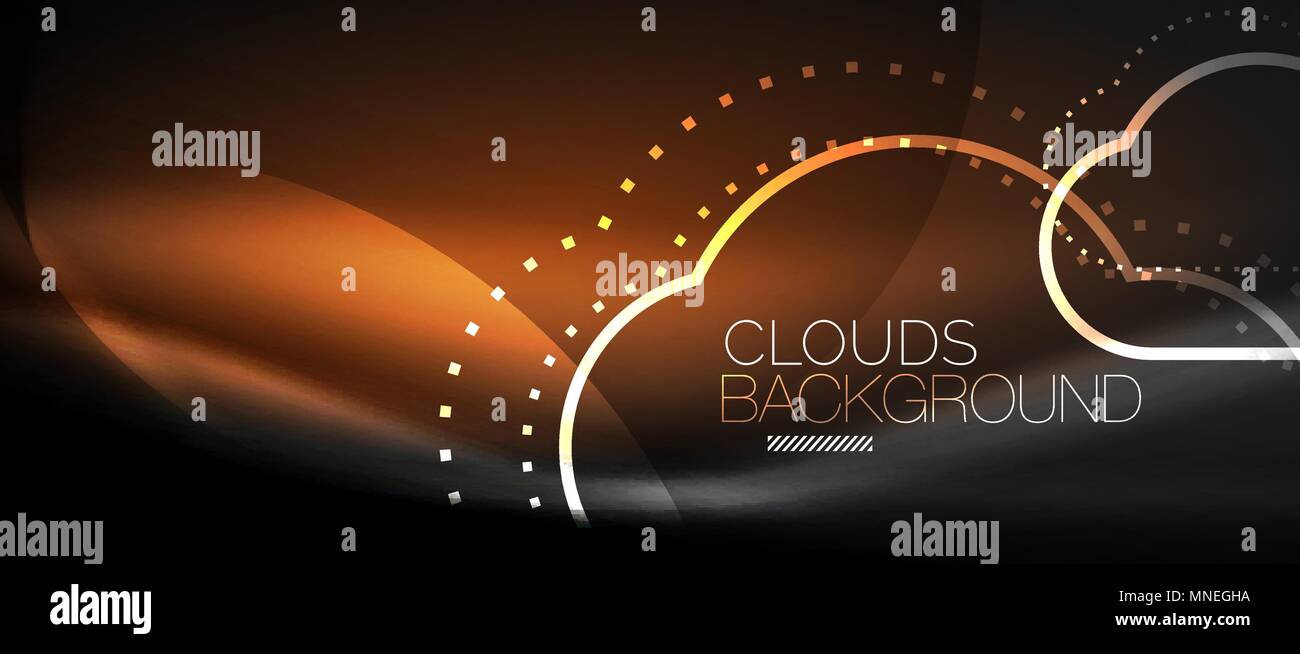 Vector cloud computing, storage concept. Vector cloud computing, storage concept, neon digital ...