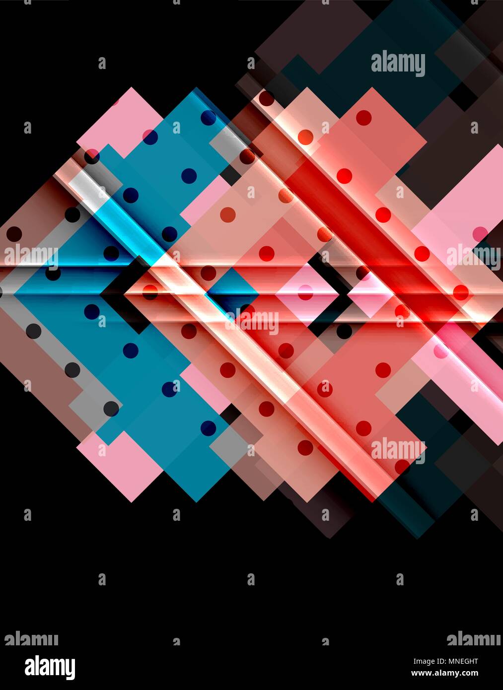 Colorful triangles and arrows on dark background. Colorful triangles ...